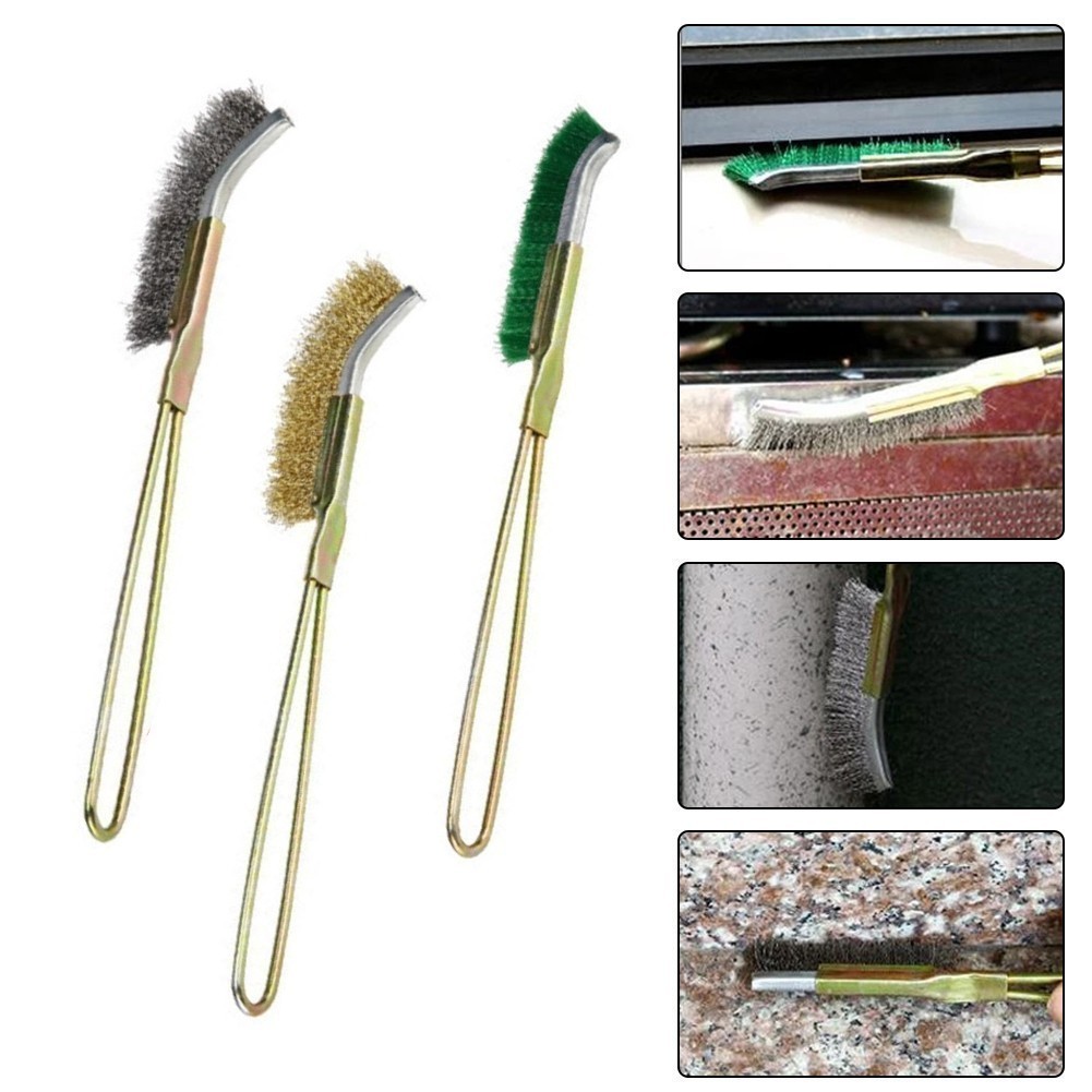 [BTQN] Mini Wire Brush Brass Nylon & Steel Brushes Rust Remover ...