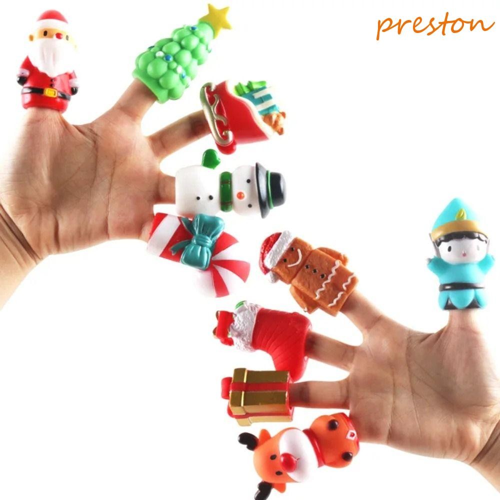 PRESTON Christmas Finger Puppet Toys, Christmas Santa Claus Snowman ...