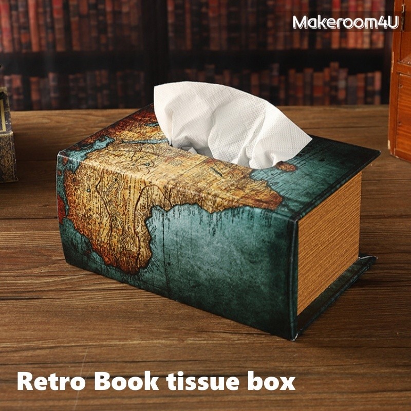 Vintage book tissue box simulation book paper box home living room ...