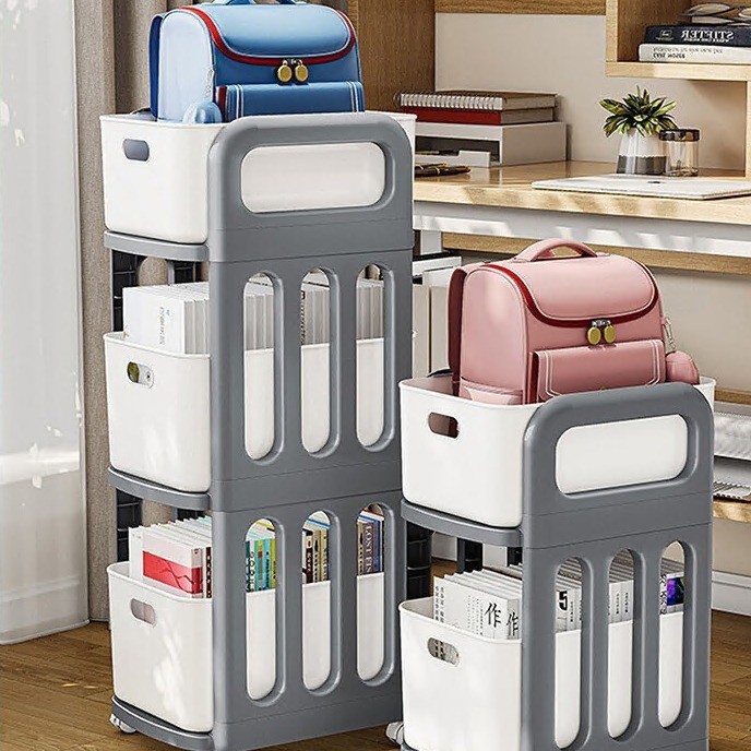 Rak beg sekolah, troli yang boleh ditanggalkan, alat hebat penyimpanan ...