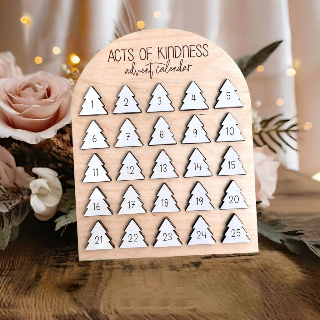 Durable Christmas Countdown Good Deeds Advent Calendar Wooden Christmas ...