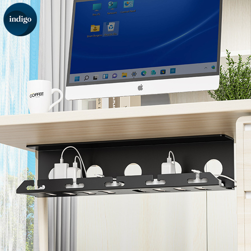 Under Desk Cable Management Tray Rack Computer Cord Storage No Drill ...