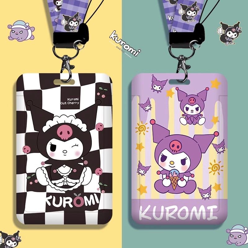 Cartoon Sanrio Hello Kitty Kuromi Lanyard Card Sleeve ID Card Holder ...