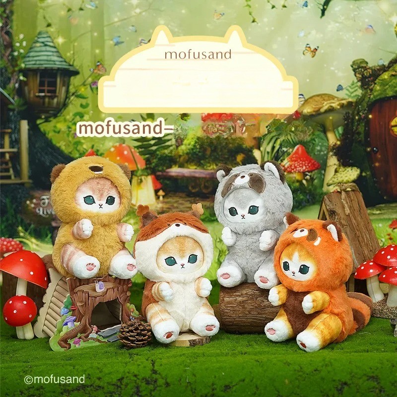 Mofusand Keychain Cute Raccoon Shark Cat Doll Hanging Decoration Big ...