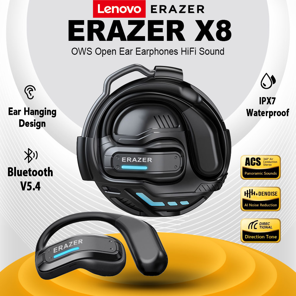 Lenovo ERAZER X8 AI Translator Earbud OWS Open Earphone Bluetooth ...