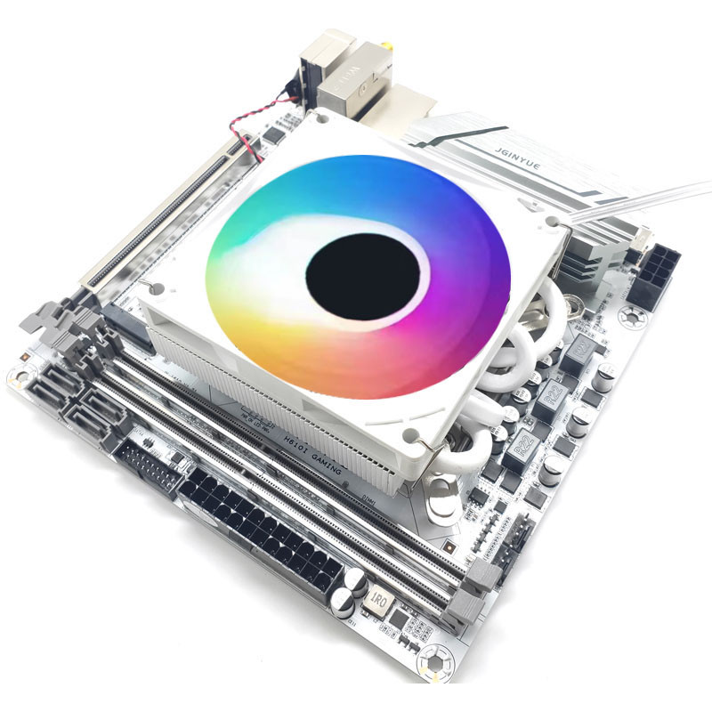 AVC12 Generasi 1700 Senyap Tekanan Ke Bawah Ultra Nipis 4 Paip Haba Tembaga Penyejuk CPU AMD ITX ...