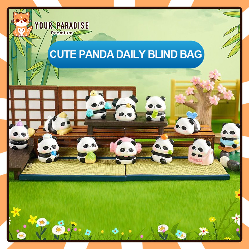 Daily cute panda blind bags particles figure toy furniture decoration ...