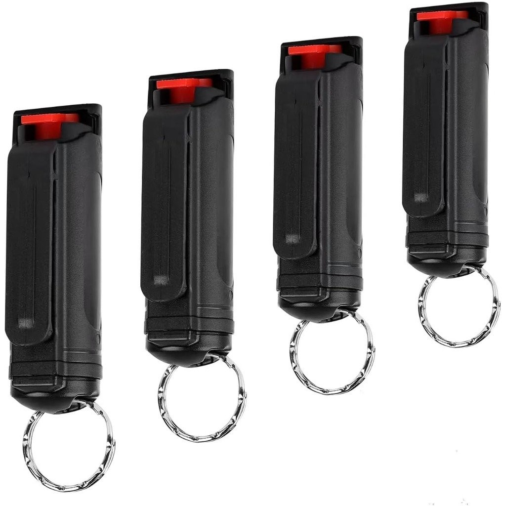 Pack of 4 Pepper Spray Key Chains, 20 ml Pepper Spray Self Defense ...