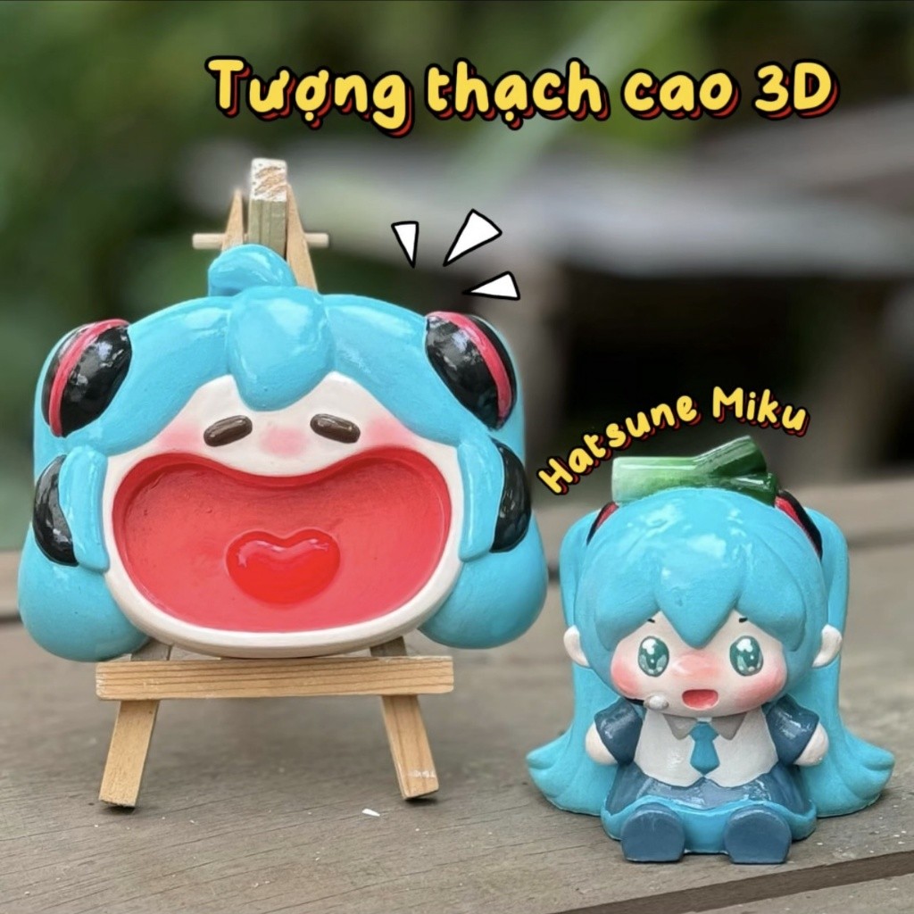 Colored plaster statue Cartoon character Miku anime 3D Thelittle Statue ...