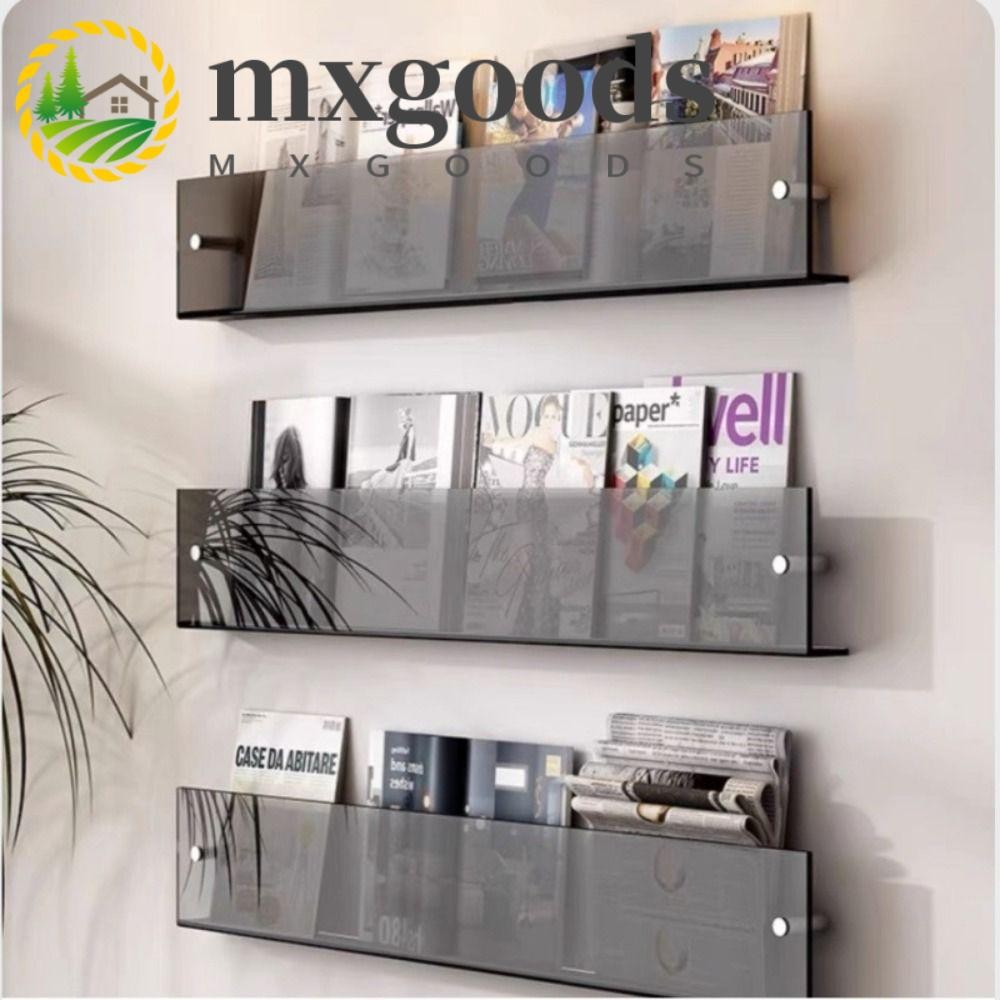 MXGOODS Magazine Rack, Acrylic Literature Organizer Floating Bookshelves, Minimalist Brochure ...