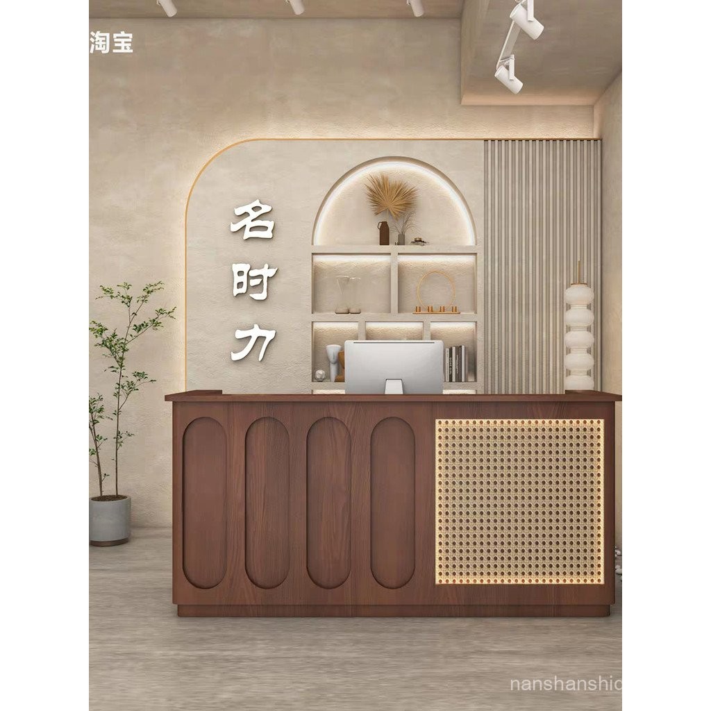 Silent Style Clothing Store Solid Wood Bar Counter Cash Register ...