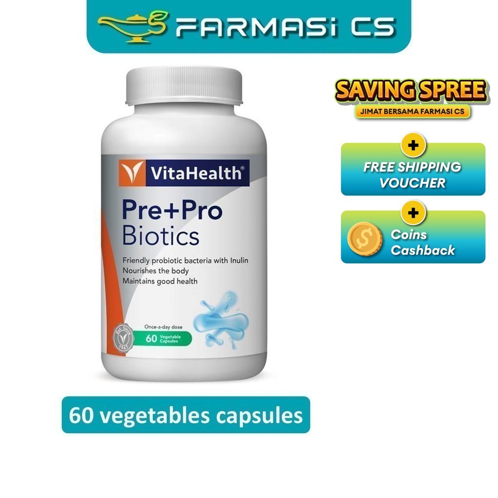 VitaHealth Pre+Pro Biotics 60 Vegetable Capsules EXP:07/2026 [ pre pro ...