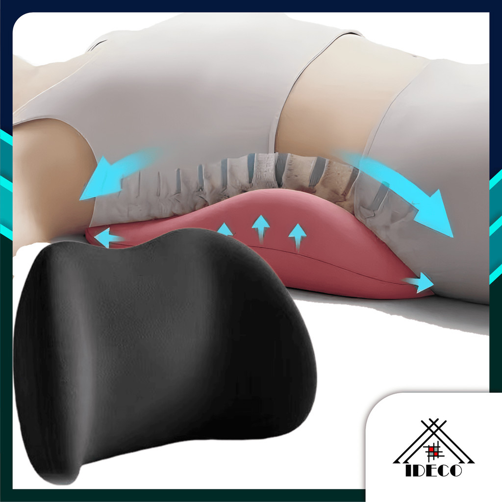 iDECO™ Lumbar Pillow For Sleeping On Bed Ergonomic Waist Support Lumbar ...