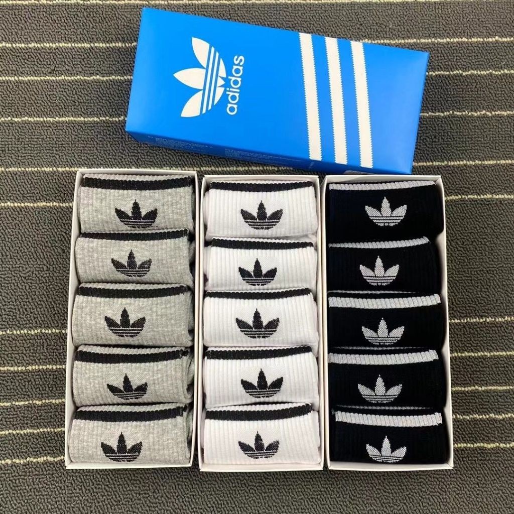 【FREE ADDIDAS BOX】 HARGA BORONG ⚽ NK-305 Adidas 5pairs Set Socks Unisex ...