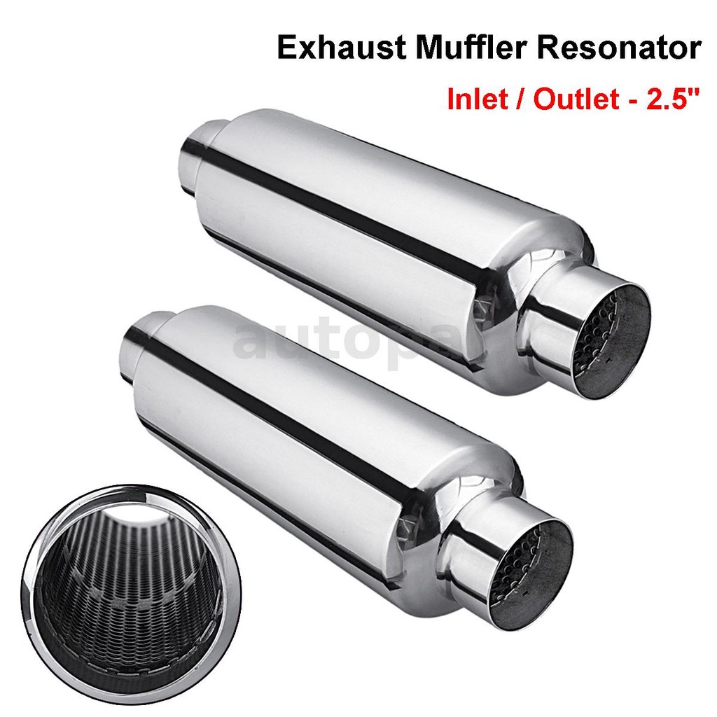 63mm 2.5" Car Exhaust Muffler Resonator Silencer Stainless Steel ...