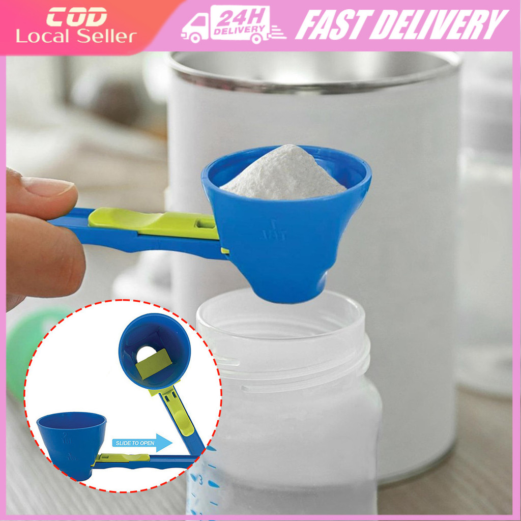 Protein Powder Scoop Sliding Design Measuring scoop + funnel No Spill ...