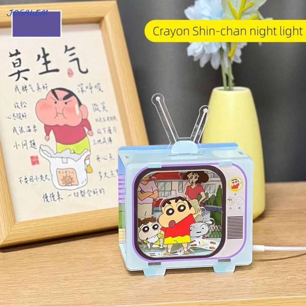 JOSALEM Mini Night Light, Acrylic Mini TV Shape LED Tabletop Lamp ...