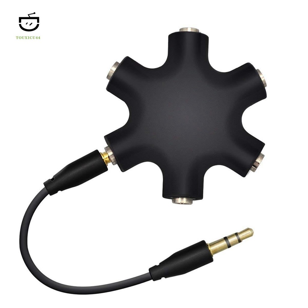 1 to 5 Audio Splitter 3.5mm Audio Router Separator Device Adapter with ...