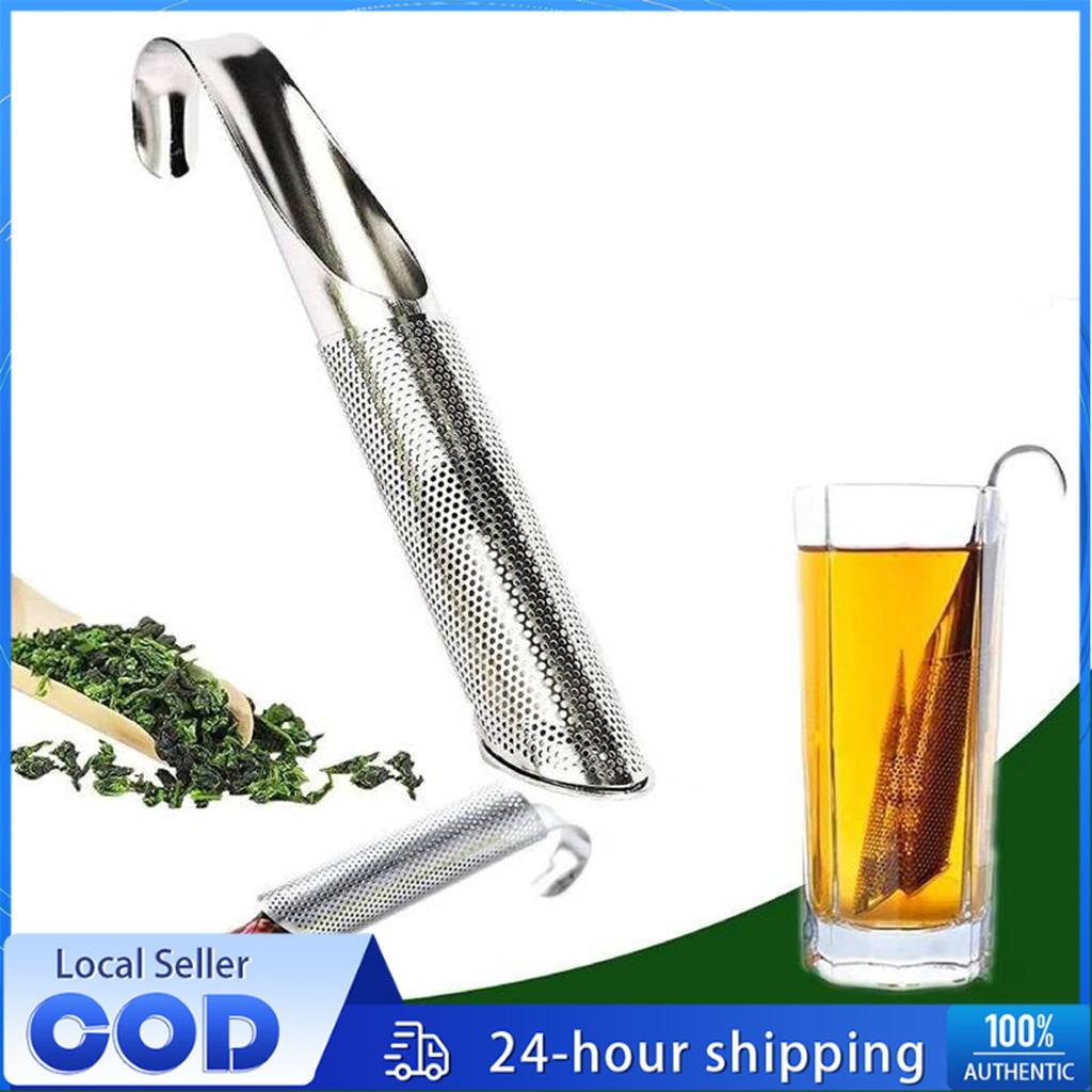 Stainless Steel Tea Filter Leaf Diffuser Long Handle Tube Shaped Tea ...