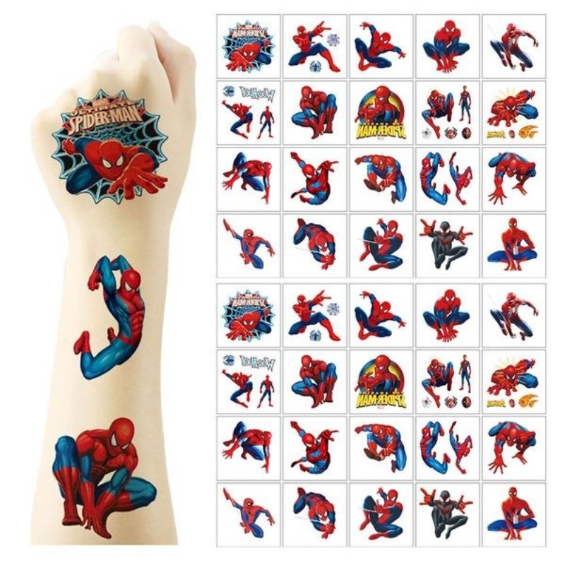 20pcs cartoon Spider Man tattoo stickers disposable temporary tattoo ...