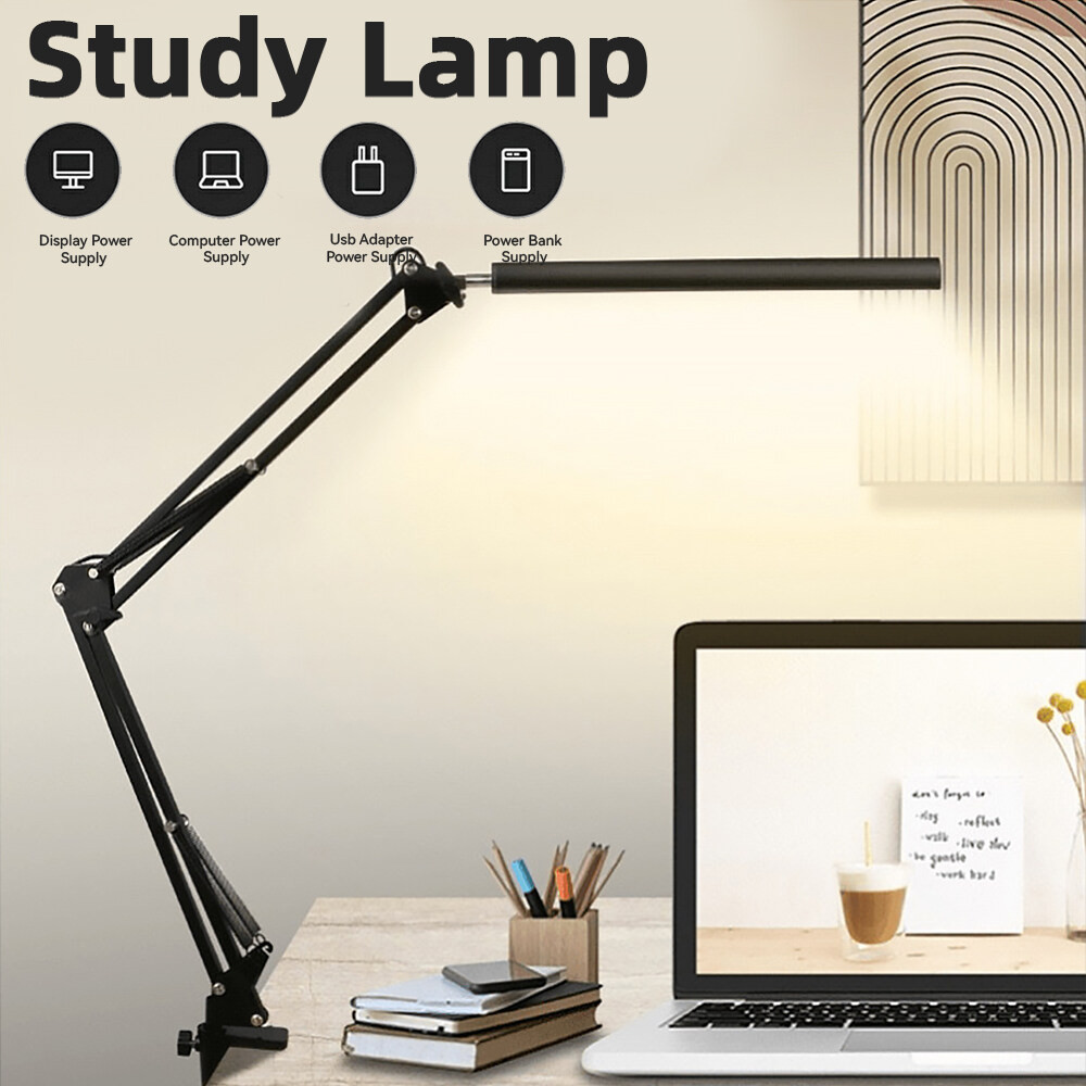 3 Light Colors Flexible LED Desk Lamp Table Lamp Fold and Rotate Desk ...