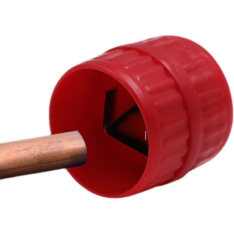 Deburring head for beveled edges inside and outside of copper pipes and ...