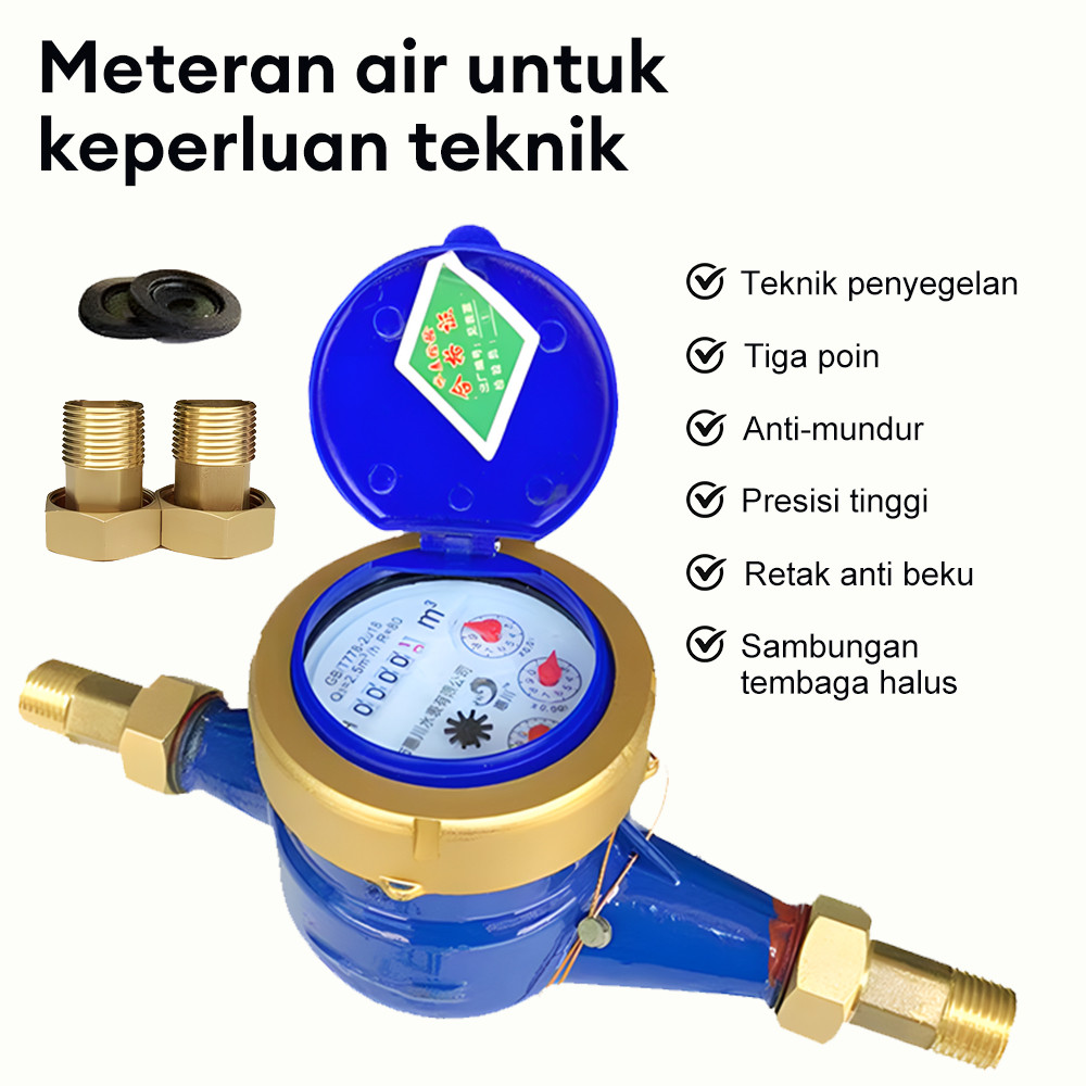 1/2" Water Meter SNI PDAM Needle Water Meter Iron Body / 1/2'' inch ...