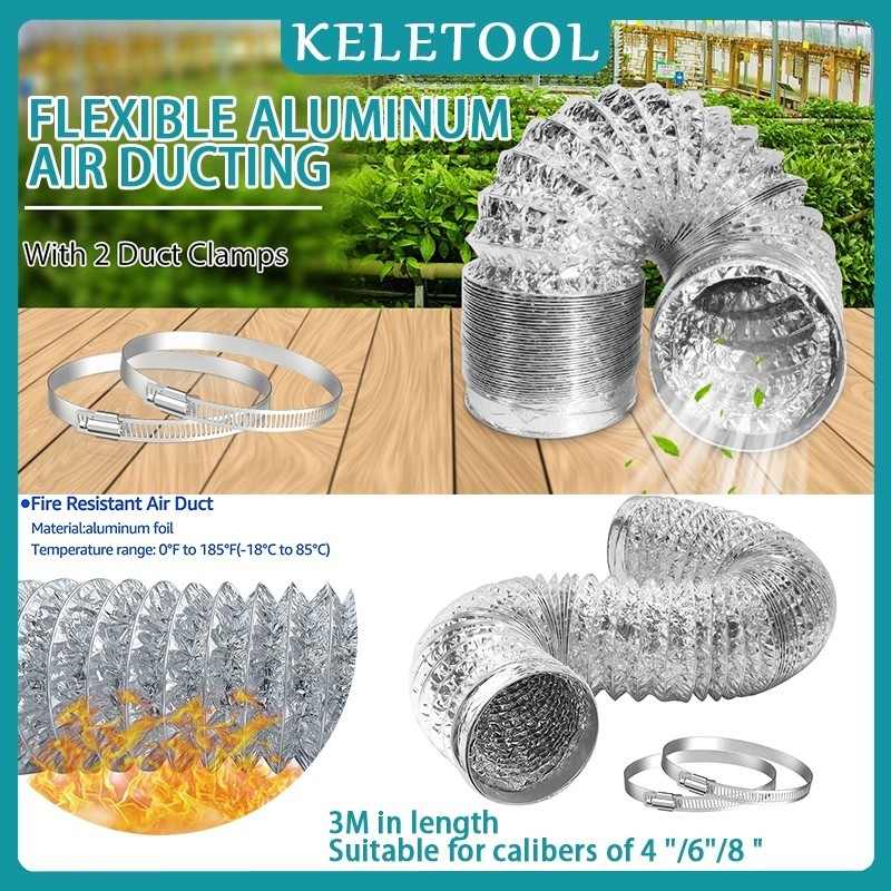 Double layer aluminum foil air duct fire-resistant and heat-resistant ...