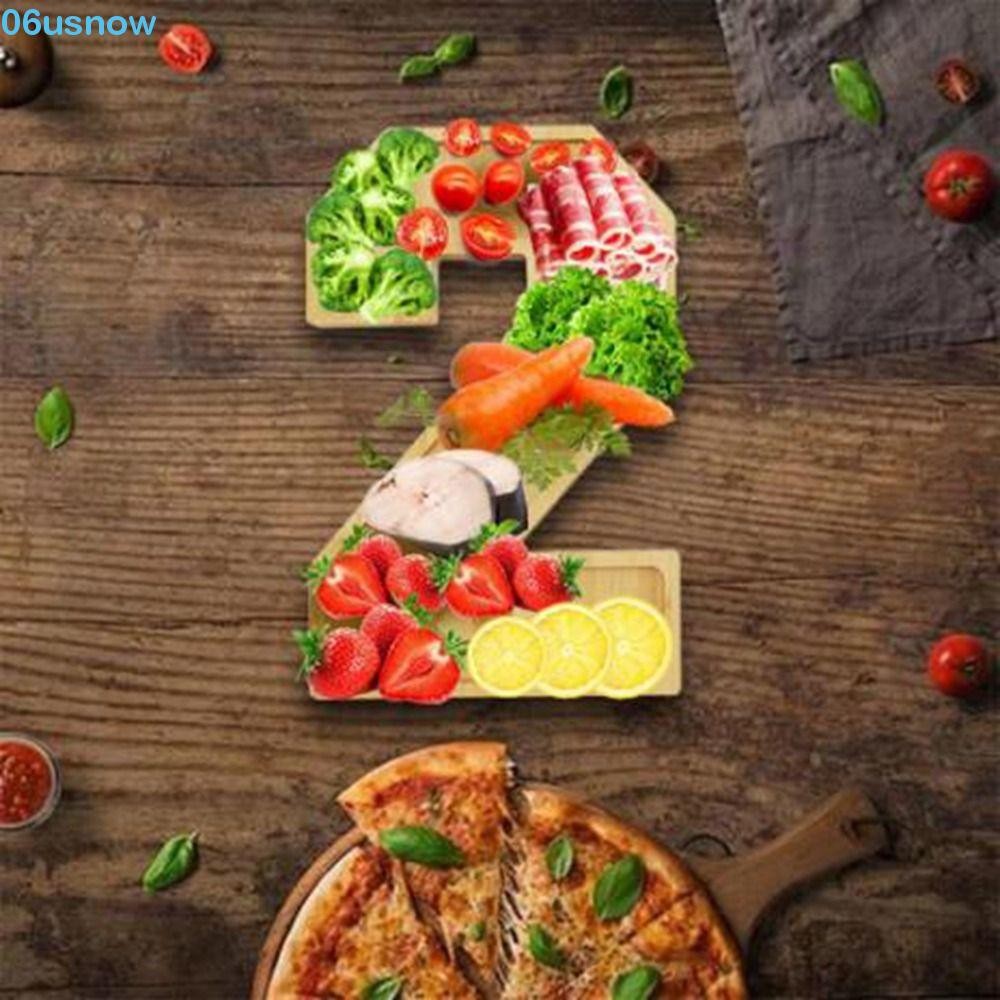 USNOW Wooden Number Charcuterie Board, Practical Large Wood Number ...