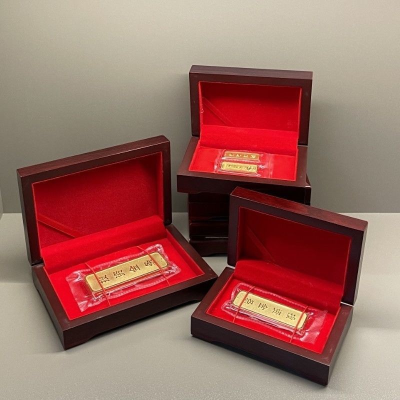 Gold Bar Box Gold Coin Display Box Wooden Packaging Box High-End Gold ...