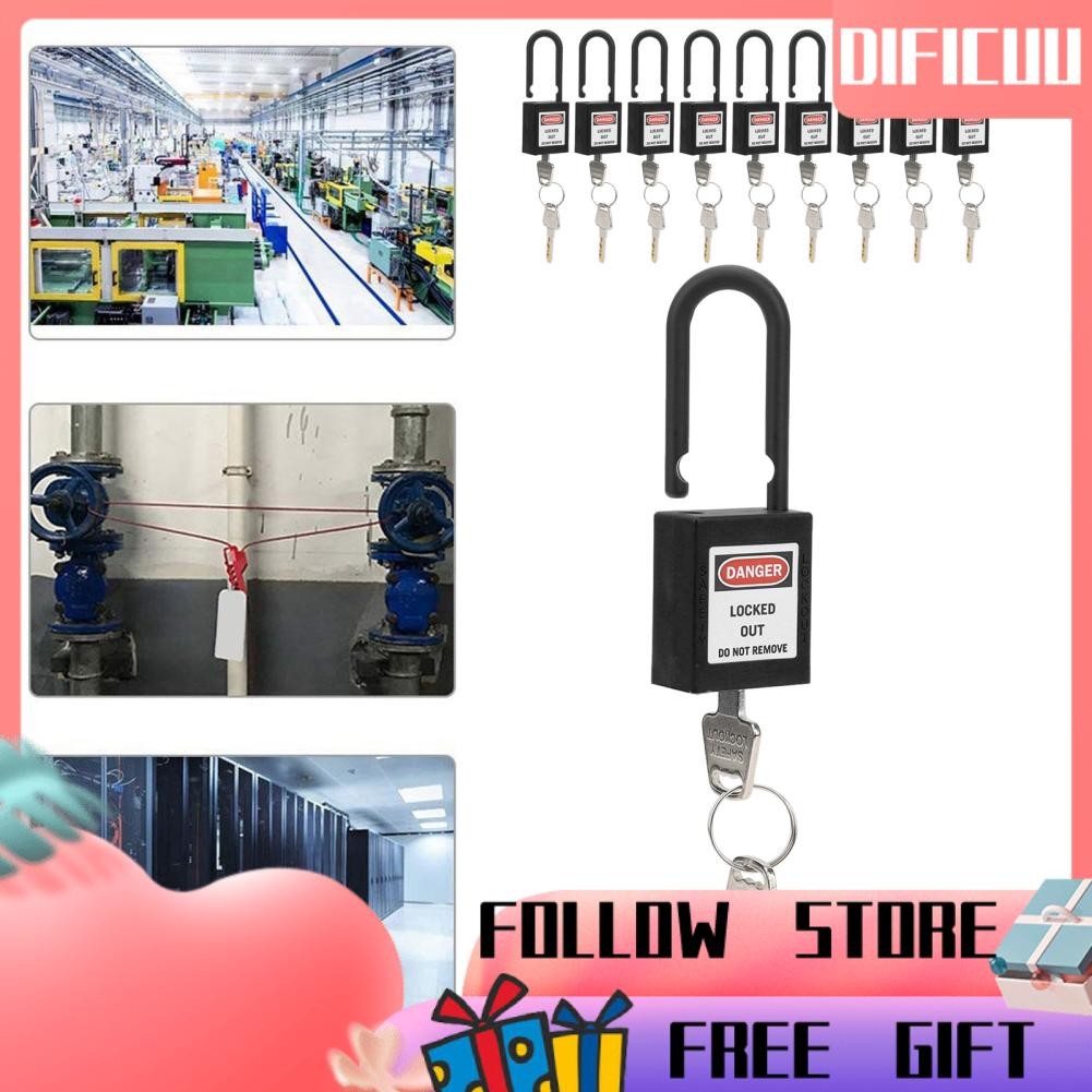 Dificuu Safety Padlock Insulation Tagout Shackle Lock for Factories ...