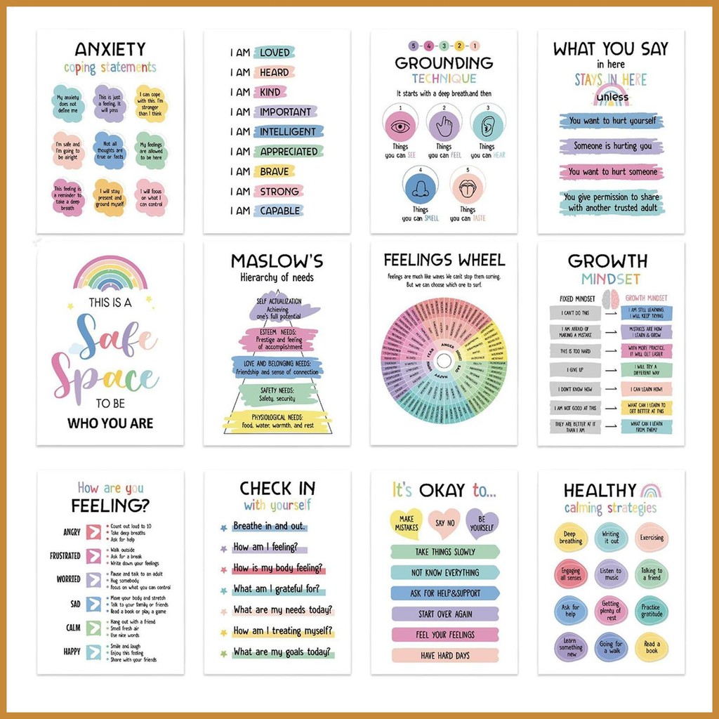 Mental Health Posters For Classroom School Counseling Posters 12X ...