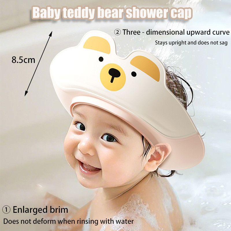 Baby Shower Bath Cap Adjustable Protect Children Prevent Water Into ...