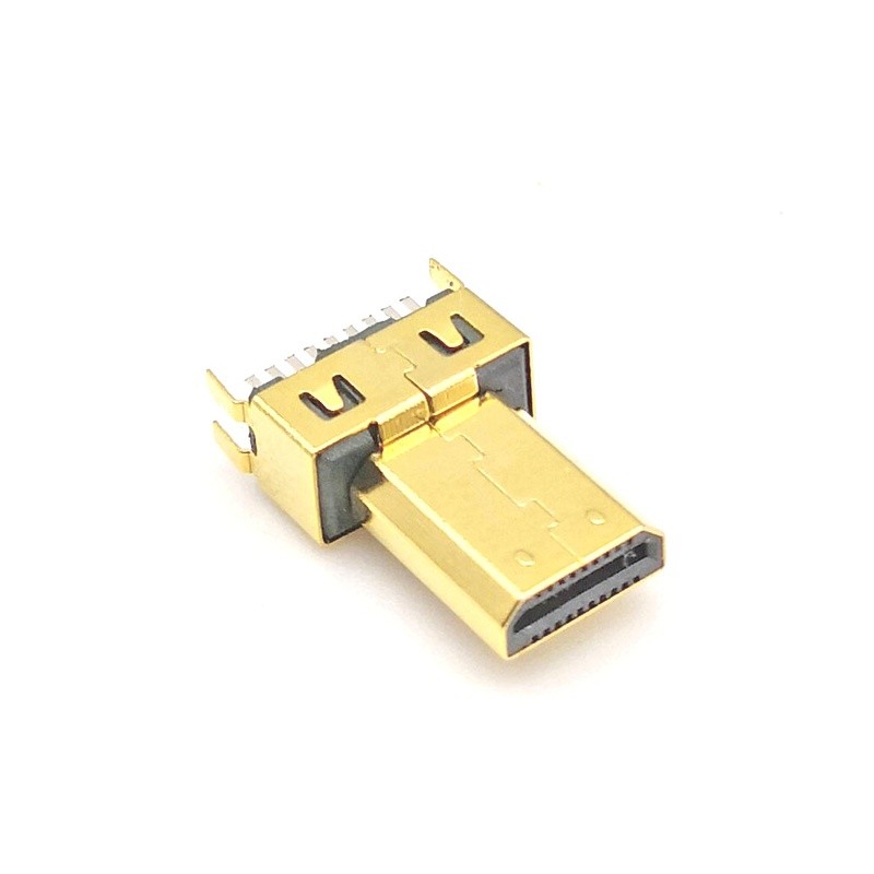 Micro HDMI D Splint Male Plug Mini HDMI Gold-Plated 19P HD Video Plug ...