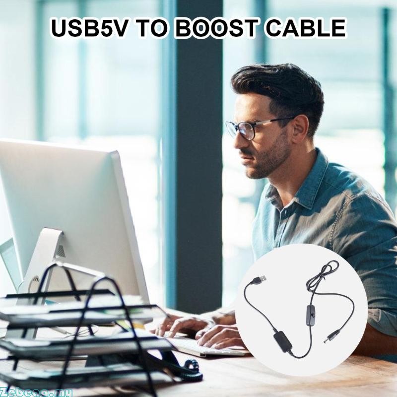 Zebeaa USB Power Cable 5V to DC12V Voltages Boosters Step Up Converters ...