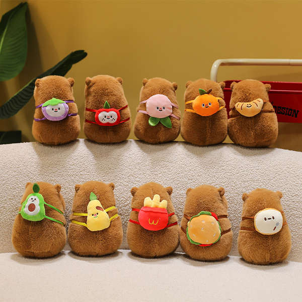 capybara plush plushie Backpack Style Burger Bag Backpack Capybara Doll ...