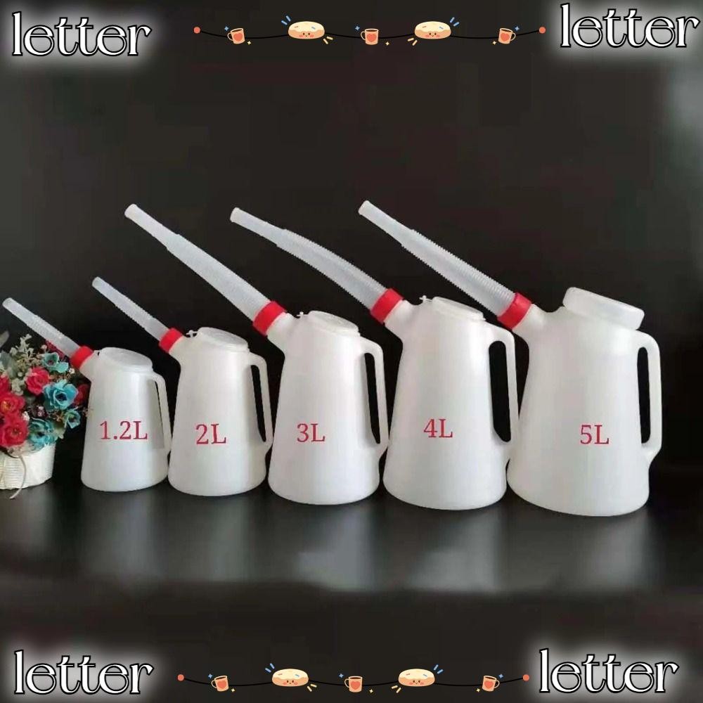 LETTER Oil Measuring Jug, with Pouring Plastic Spout Container Oiler ...
