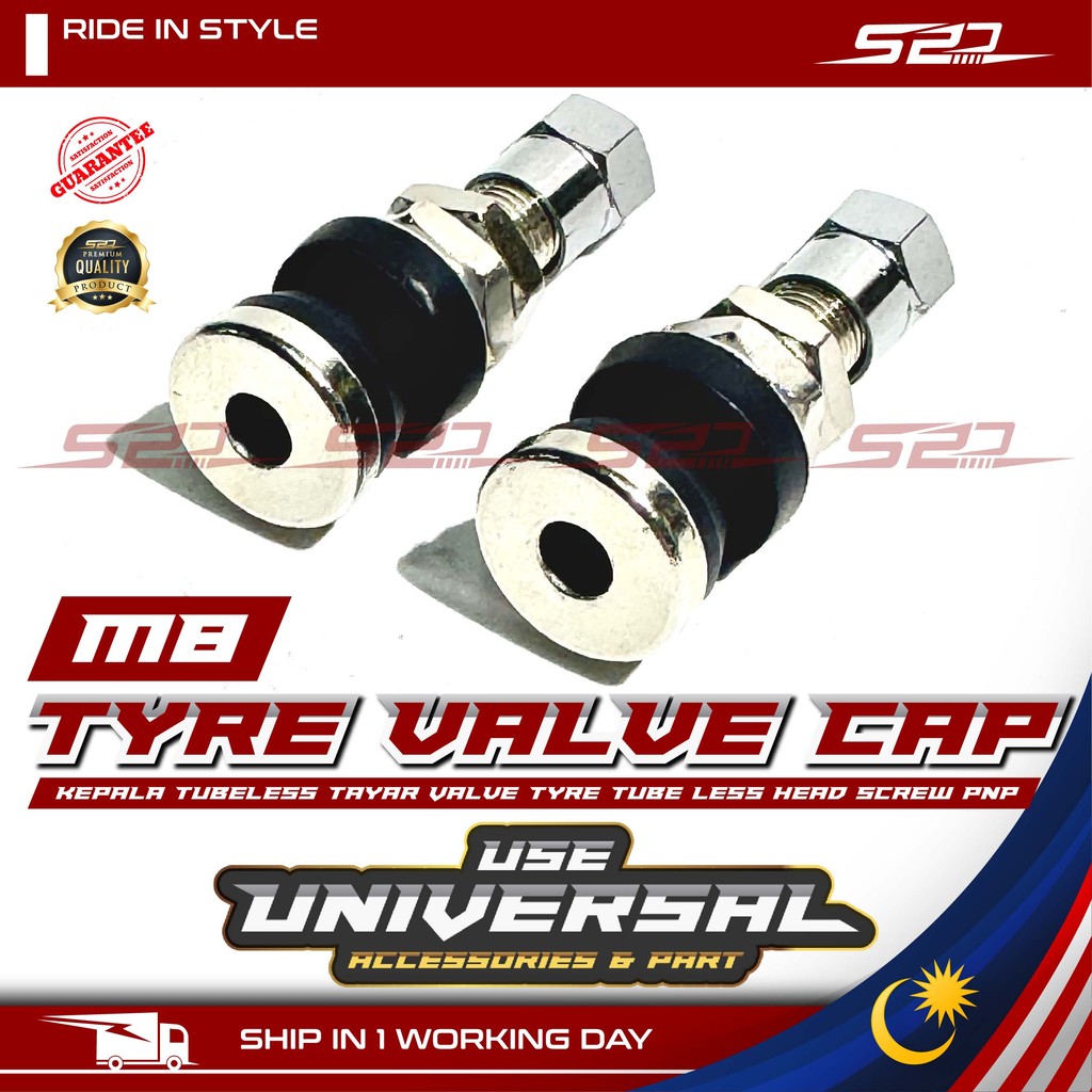 Tyre Valve Cap ORIGINAL FKR 1 PAIR PCS Universal Use M8 Kepala Tubeless ...