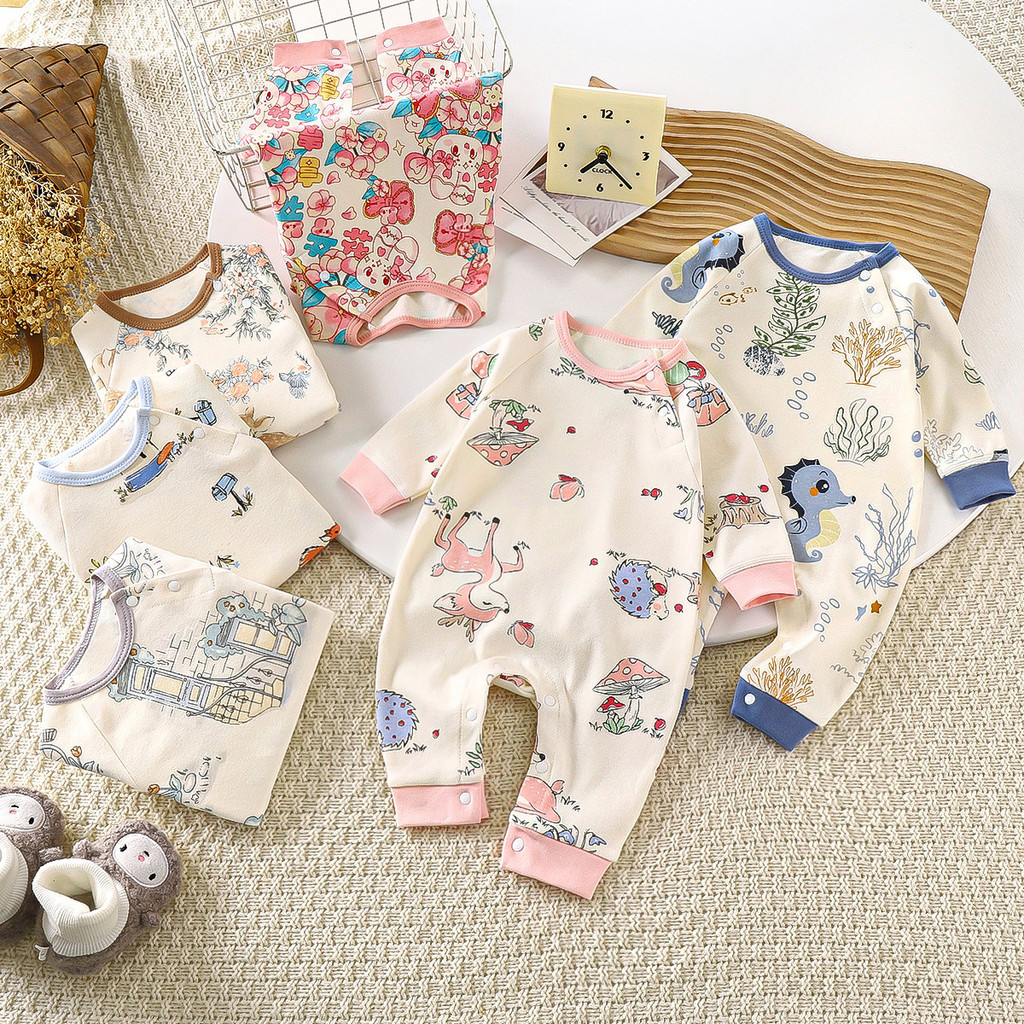 Baby Jumpsuit Spring Autumn New Boys Girls Baby Cartoon Long-Sleeved ...