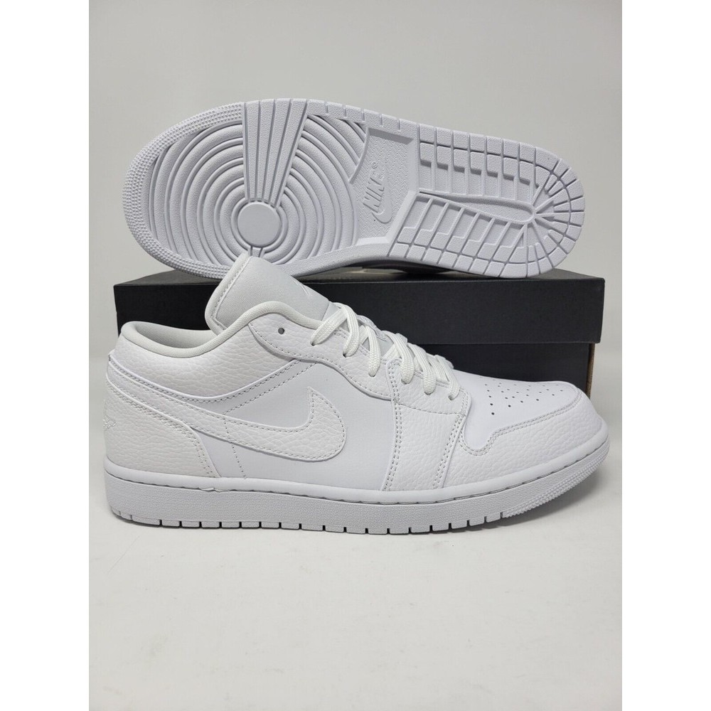 Nike Air Jordan 1 Low Triple White 553558-130 Men's Sizes Brand New ...