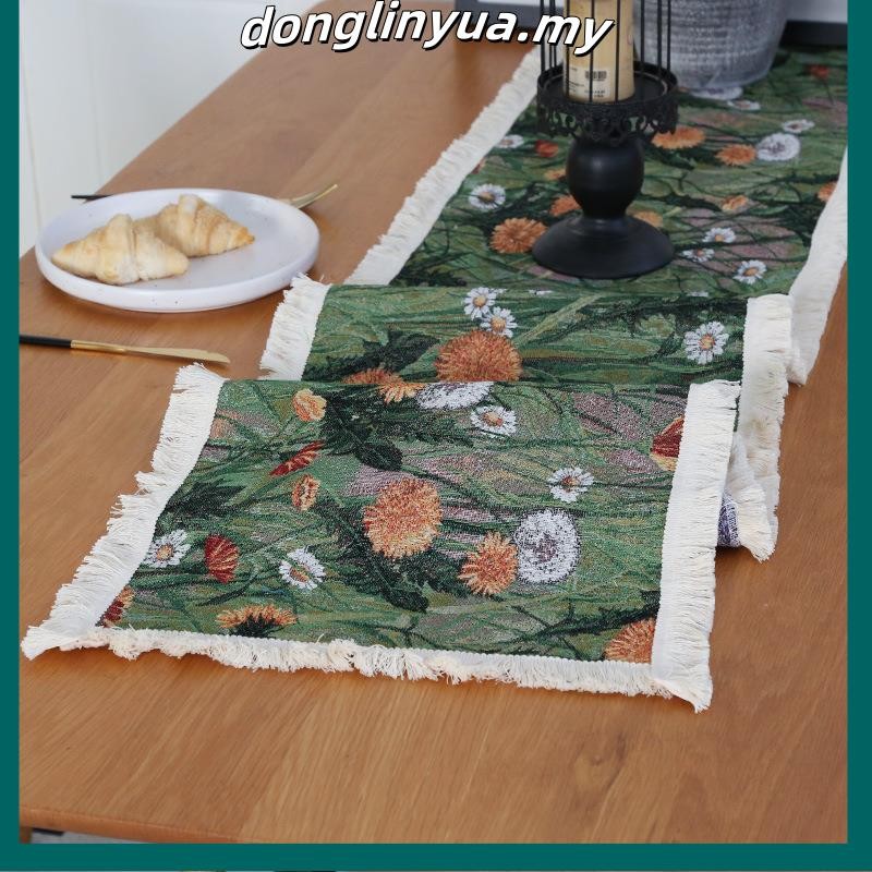 American Retro Table Runner Cloth 4 6 8 10 Seaters Cotton Linen ...