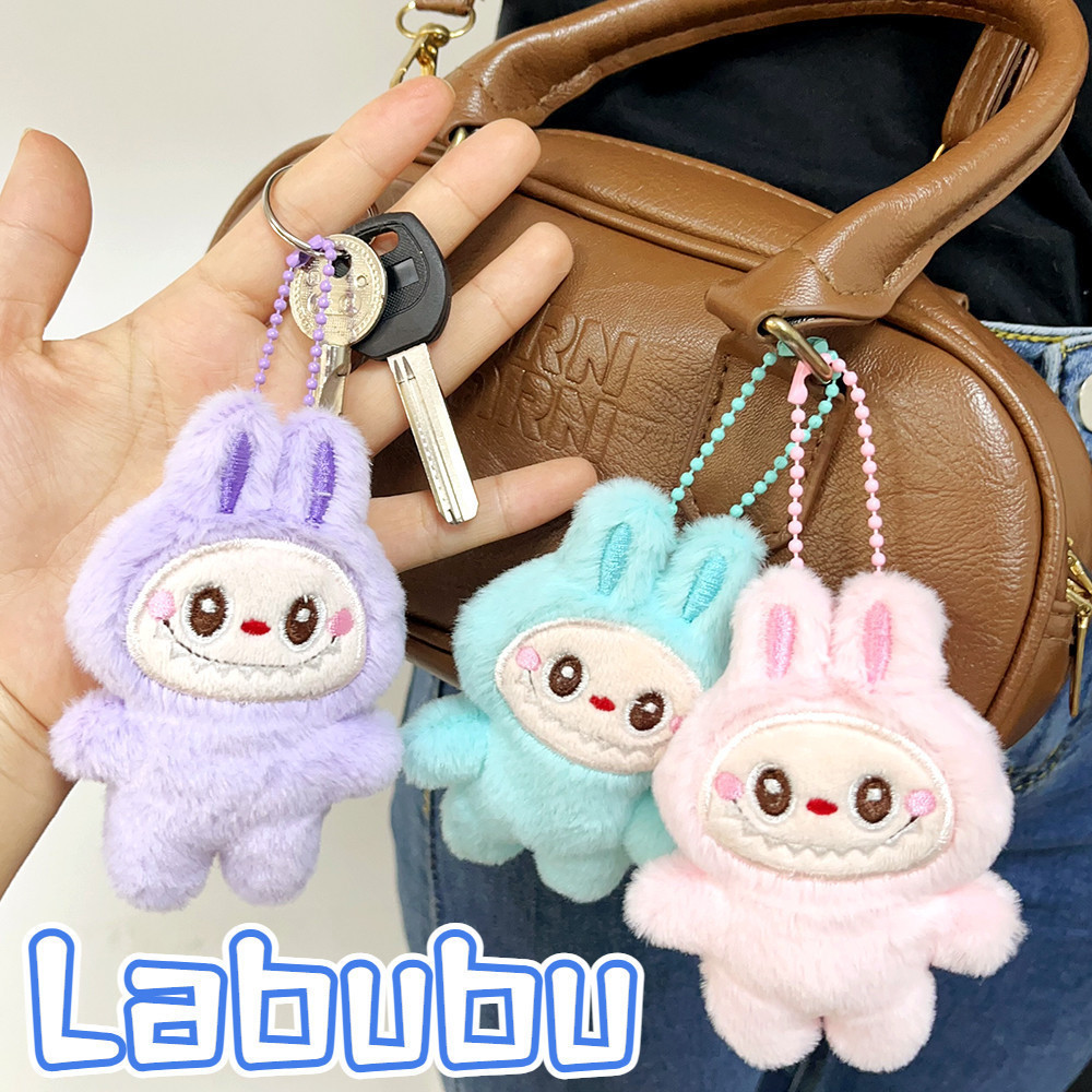 Kawaii Cartoon Labubu Plush Keychain Bags, Christmas Gifts Car ...