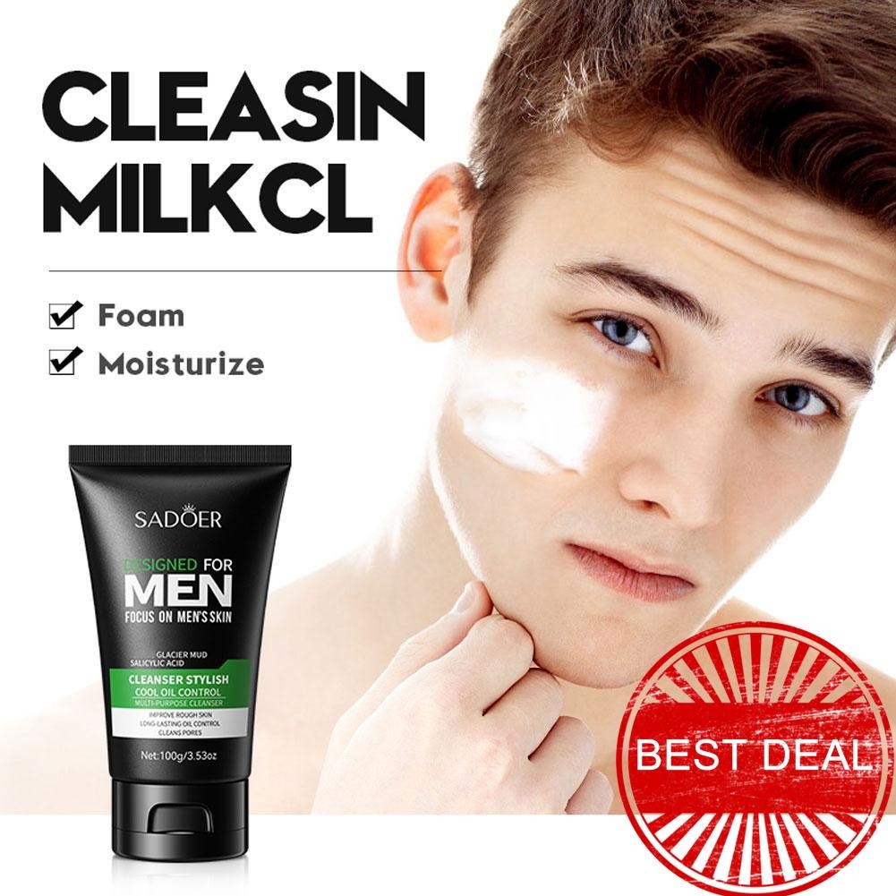 Facial Cleanser For Men Cool Oil Control Hydrating Mens Skin Care ...