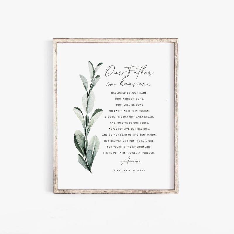 Our Father Matthew 69-13 The Lord's Prayer Modern Scripture canvas ...