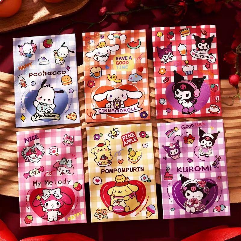 6Pcs/Pack 2025 CNY Sanrio Cinnamoroll Mymelody Kuromi Pom Pom Purin ...