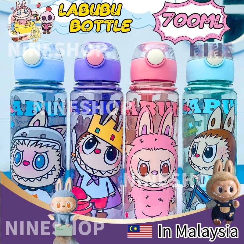 700ml Botol Air Labubu Water Bottle Kids Straw Bpa Free Botol ...