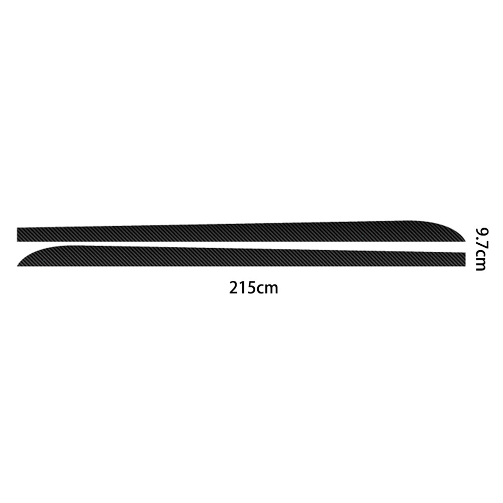1-2Pairs Car Side Skirt Stickers Sill Stripe Black Carbon Fiber Black ...