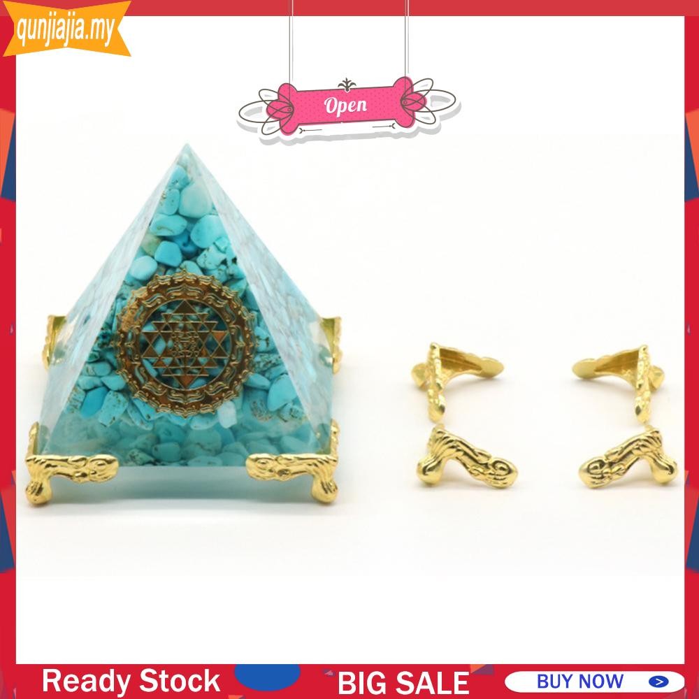 4x Resin Ogan Pyramid Base Crystal Stand Home Table Prop Pyramid ...
