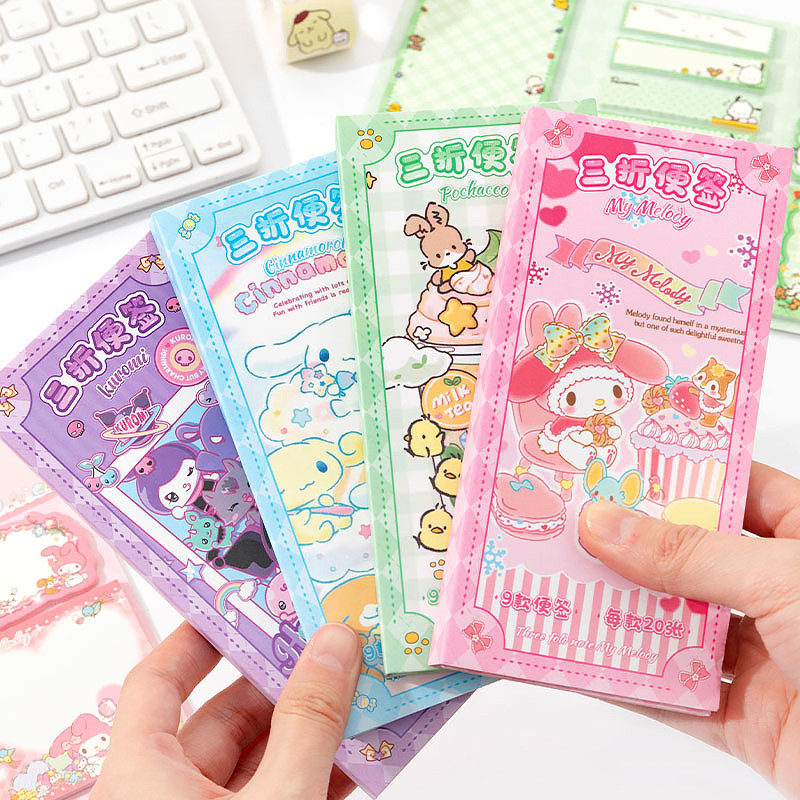 Sanrio Sticky Note Set Kuromi Melody Cinnamoroll Pochacco Adorable High ...