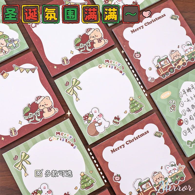 Cartoon Christmas Notepad Sticky Note Cute Student Tearable Note ...